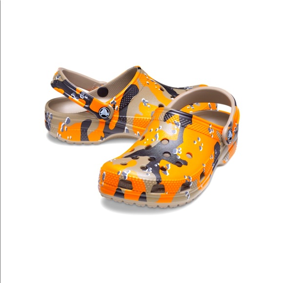 CROCS | Shoes | Orange Camo Crocs Clogs | Poshmark